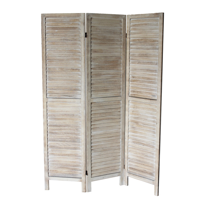 NATURAL 3-Panel Rustic Shutter Style Room Divider – Holbrooks Clearance ...